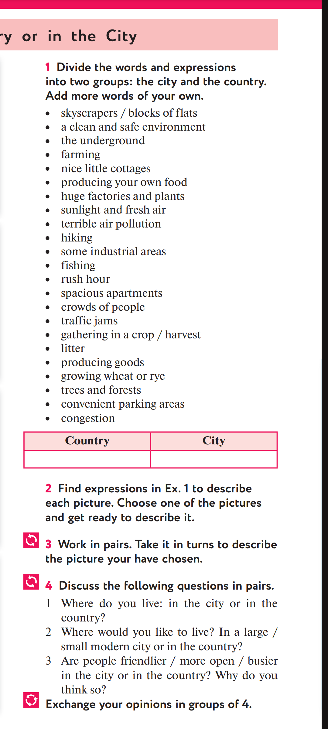3. Work in pairs. Take it in turns to describe the picture you have chosen.